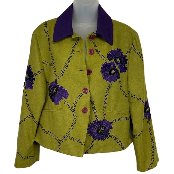 Anage | Jackets & Coats | Vintage Womens Blazer Jacket Size M Floral ...